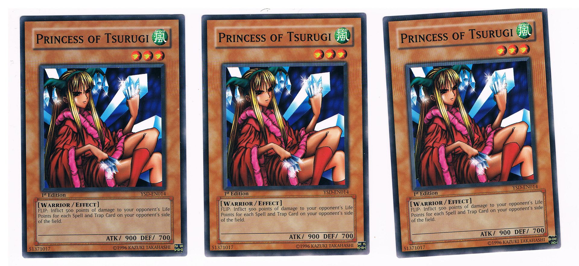 YUGIOH! PRINCESS OF TSURUGI CARD - 1ST EDITION - YSD-EN014(X3) - FREE P ...
